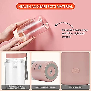 Gbasics Portable Blender USB Rechargeable, Personal Size Blender for Shakes and Smoothies, 14.2 Oz Mini Juicer Cup for Sports, Travel Outdoors and Kitchen