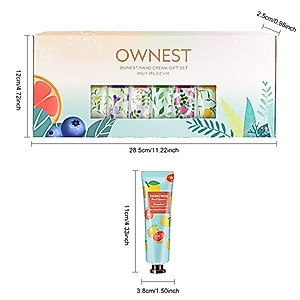 Ownest 10 Pack Fruits Extract Fragrance Hand Cream, Moisturizing Hand Care Cream Travel Gift Set,For Men And Women-30ml