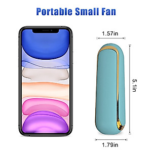 ideapro Pocket Handheld Fan Mini Portable Fan with Lanyard, 2000 mAh USB Rechargeable Mini Fan, Batteries Operated Handheld Fan with 3 Speeds Power Bank Flashlight Function for Home Outdoor Travel