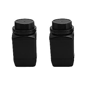 Othmro 2Pcs Plastic Bottles Lab Chemical Reagent Bottles 500ml/17oz Wide Mouth Plastic Containers Liquid/Solid Square Sample Storage Containers Sealing Bottles Black with Anti-theft Cap for food store