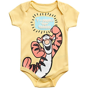 Disney Baby Boys' Bodysuits - 3 Pack Mickey Mouse, Lion King, Winnie The Pooh (Newborn), Size 0-3 Months, Pooh and Friends