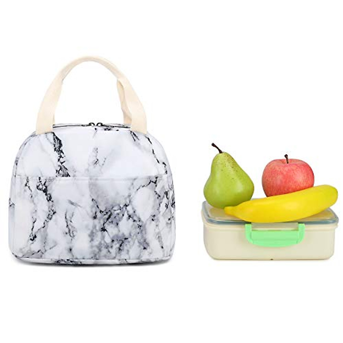 Bluboon Teen Girls School Backpack Kids Bookbag Set with Lunch Box Pencil Case Travel Laptop Backpack Casual Daypacks (Marble 1)