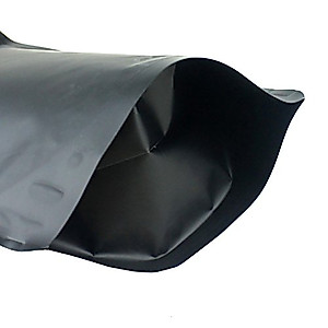 AwePackage High Barrier 16 oz Foil Stand up Zipper Pouch Coffee Bag with Valve (50, Matte Black)