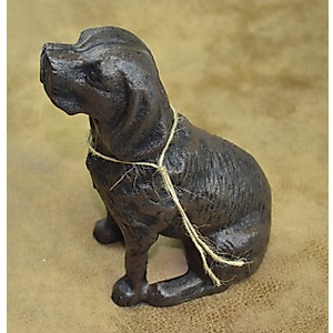 LuLu Decor, Cast Iron Decorative Dog Door Stopper, Doorstops, Sculpture, Dog Statue (Antique Black 4 lbs)