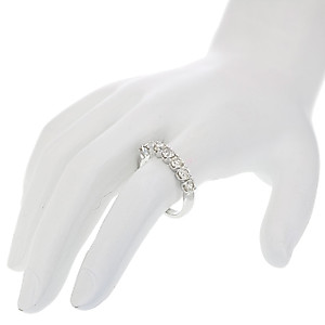 Vir Jewels 1 cttw Diamond Wedding Band 14K White Gold 7 Stones Prong Set Round Bridal Ring Size 7