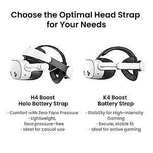 KIWI design K4 Boost Comfort Battery Head Strap Accessories for Meta/Oculus Quest 3/3S, Dual Charge the VR Headset and Battery Strap in 2.5h