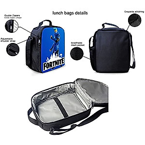 EUJMYVA Study 3-Piece School Bag Backpack, Suitable for Teenagers Boys And Girls Travel Backpack Lunch Box Pencil, Blue, One Size