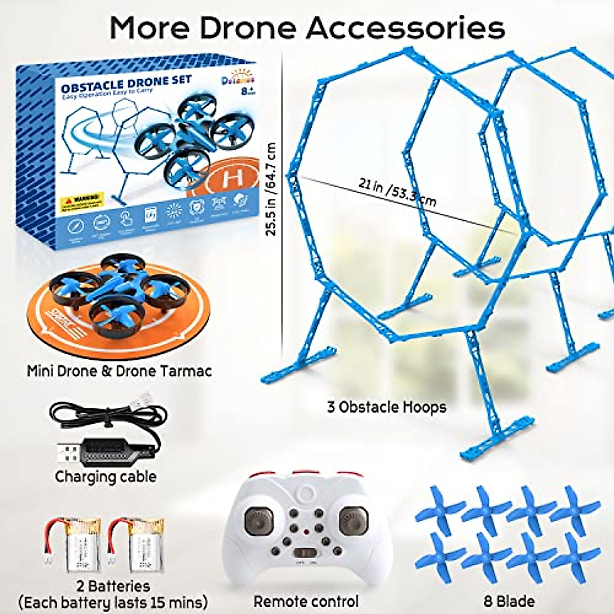 Dolanus Mini Drone for Kids Beginner - Fun Fly Racing Games, More Accessories RC Indoor Small UFO with Multiple Modes and 2 Batteries, Propeller Remote Control Quadcopter Helicopter for Boys, Blue, 8+