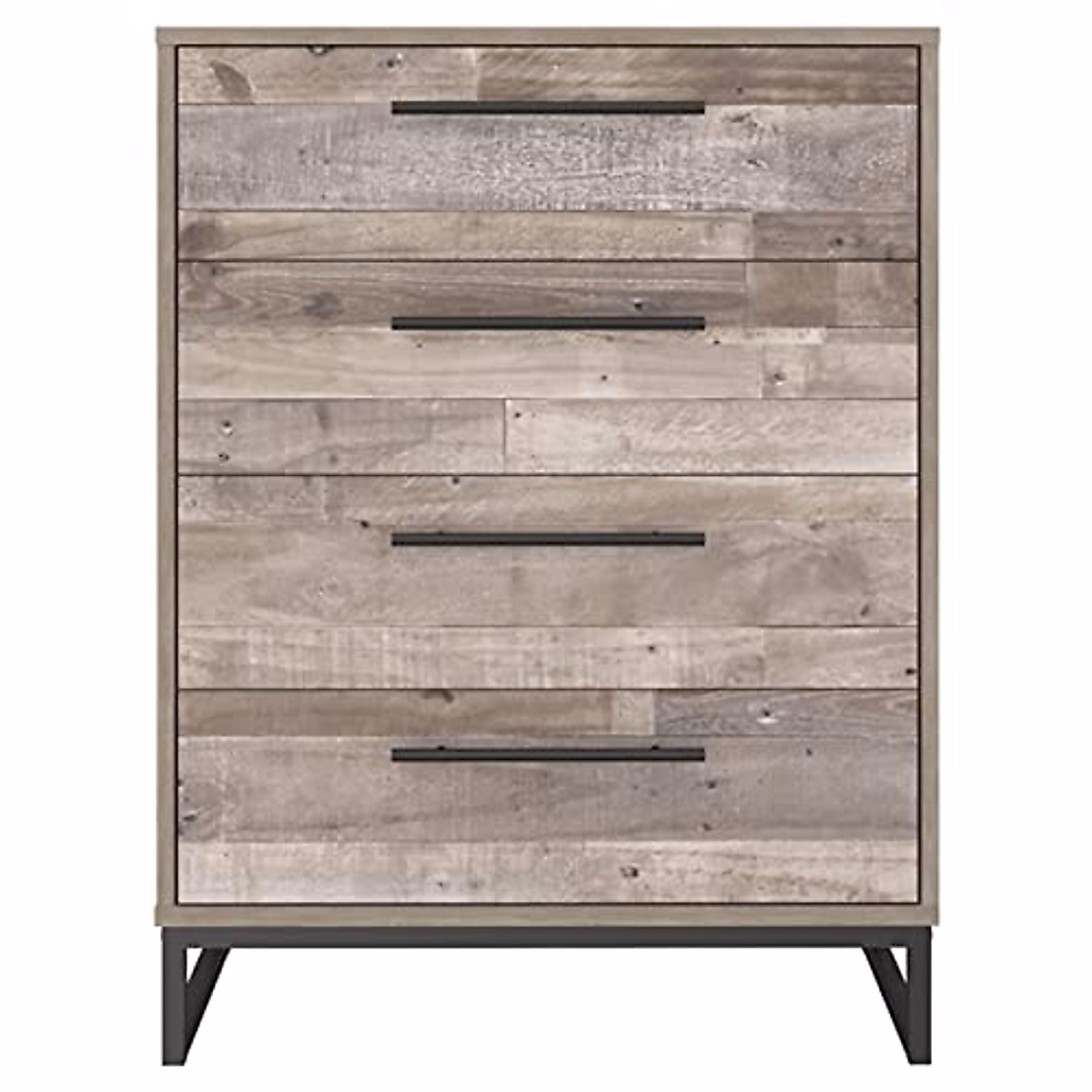 Signature Design by Ashley Neilsville Industrial 4 Drawer Chest of Drawers, Whitewash