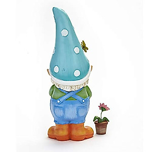 Gnorm The Garden Gnome Decorative Lawn Statue with Flower Pot