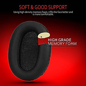 Krone Kalpasmos Premium Replacement Ear Pads for Sony WH-CH700N, Compatible with Sony WH-CH710N, Soft Protein Leather Over Ear Cushions High-Density Memory Foam Pad, Black