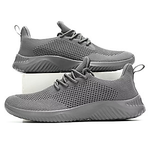 Pozvnn Men's Running Shoes Lightweight Breathable Walking Non Slip Athletic Fashion Sneakers Mesh Workout Casual Sports Shoes