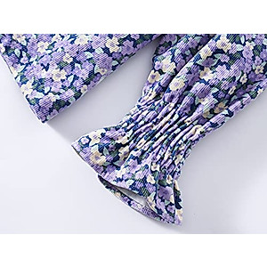 Cute Floral Smocked Ruffle Long Sleeve Blouse Shirt for Baby & Kid Girls Size 6T