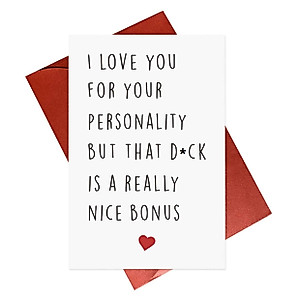 Naughty Anniversary Cards,Rude Funny Birthday Valentine's Day Card for Boyfriend Husband Him Fiance Mens
