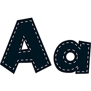 Teacher Created Resources Black Stitch 4" Fun Font Letters (TCR75150)