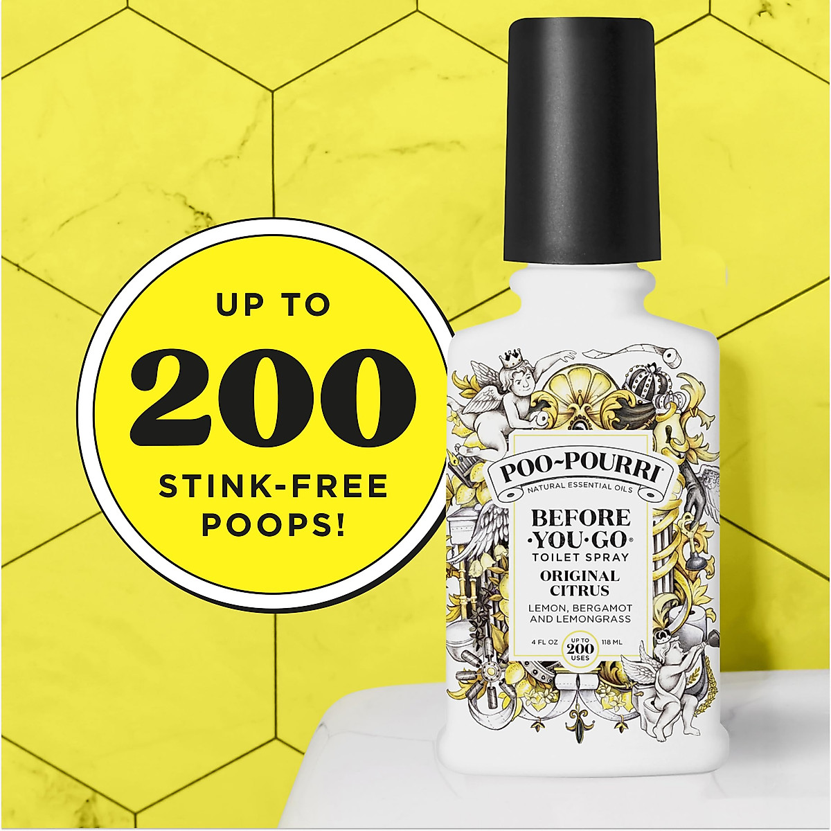 Poo-Pourri Before-You- go Toilet Spray, 4 Fl Oz (Pack of 1), Original Citrus