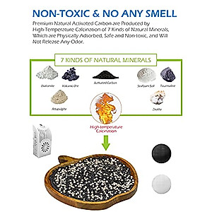 [8-Pack x 200g] Charcoal Bags with Plastic Box, Activated Carbon Bamboo Charcoal Air Purifying Bag for Refrigerator, Wardrobe, Closet, Shoebox, Drawer, Pet Home, Storage Room