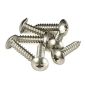 #14 x 1" Truss Head Self Tapping Wood Screws Sheet Metal Screws, 304 Stainless Steel 18-8, 25 PCS