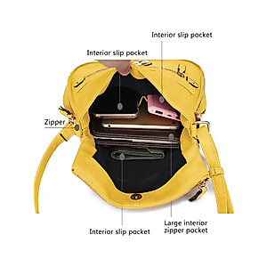 MKF Crossbody Bag for Women, Vegan Leather Messenger Purse – Designer Pocketbook Handbag Shoulder Strap