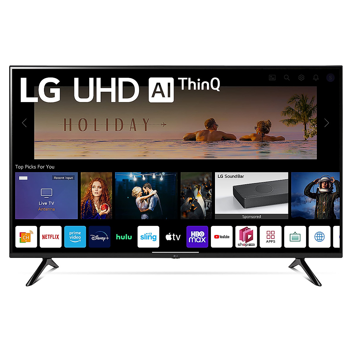 LG 55-Inch Class UQ7570 Series 4K Smart TV, AI-Powered 4K, Cloud Gaming (55UQ7570PUJ, 2022), Black