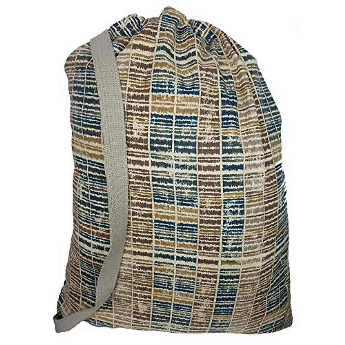 Owen Sewn Modern Khaki Canvas Laundry Bag 22"x 28" with Shoulder Strap - Made in USA