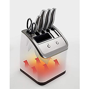ZUIAI Stainless Steel Kitchen Magnetic Block Holder Set with Sharpener