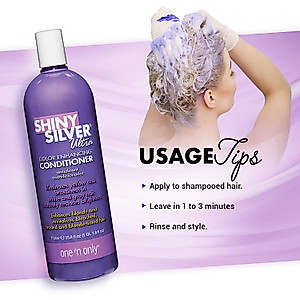 One 'n Only Shiny Silver Ultra Color-Enhancing Conditioner, 33.8 Fl. Oz - Restores Shiny Brightness to White, Grey, Bleached, Frosted, or Blonde-Tinted Hair