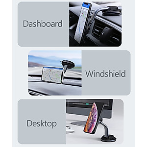 INENIPA Magnetic Phone Holder for Car, Super Strong Magnet & Easy Windshield Dashboard Car Mount Phone Holder for All Cell Phone Handsfree Cell Phone Automobile Cradles