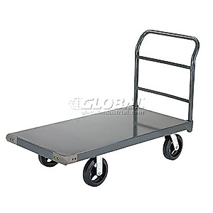 Global Industrial Platform Truck w/Steel Deck, 8" Rubber Casters, 48 x 30, 2400 Lb. Capacity