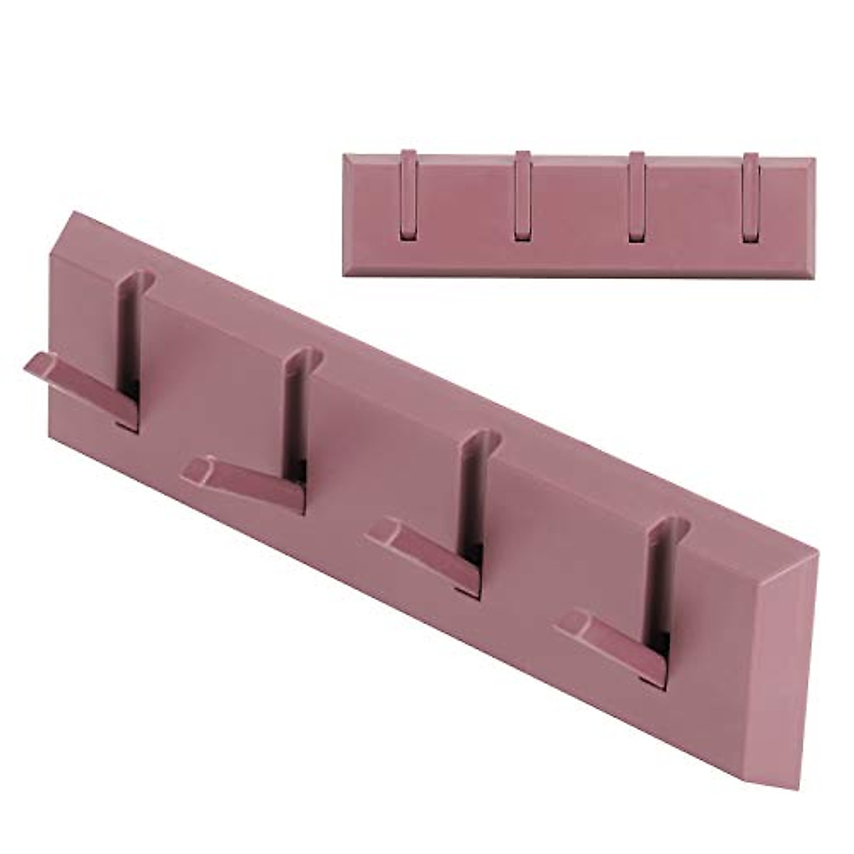 Fydun Wall Row Hook Pu Coat Key Holder Door Hat Hanger for Bathroom Wall Door Decor for Home Use, Multifunctional Accessory (Deep Meat)