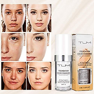 Avashine Color Changing Foundation, All-Day Flawless Foundation Makeup, Foundation Cream, Liquid Foundation,30ml, SPF 15, Lightweight,Fragrance-Free, Warm Skin Tone