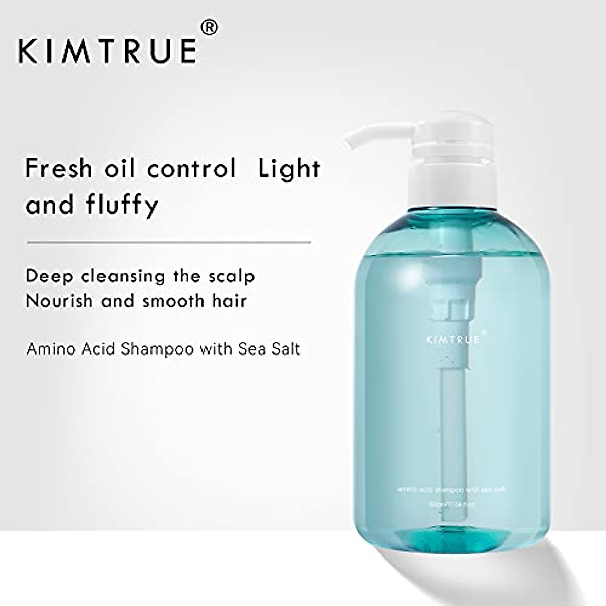 Kimtrue Amino acid Shampoo with Sea Salt,sulfate free hair shampoo for oily hair and itchy scalp Anti dandruff oil control Repair (16.91 Fl Oz (Pack of 1), For Oil Hair)