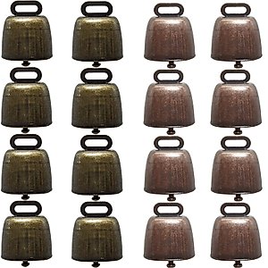 YOOHUA 16PCS Cow Horse Sheep Grazing Copper Bells Small Brass Bells Cattle Goat Farm Loud Bronze Bell Long Distance Horse Sheep Iron Bells, 2 Colors