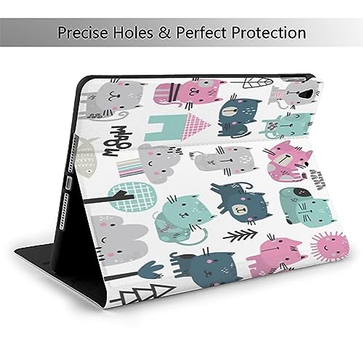 Funny Cute Cat Pink Tree Sun Case Fit for IPad Air 3 Pro 10.5 Inch Case with Auto Sleep/Wake Ultra Slim Lightweight Stand Leather Cases