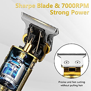 Saoilli Professional Hair Trimmer for Men,Hair Clippers for Men Nose Hair Trimmer Shaver Set,Cordless Barber Clippers,T-Blade Beard Trimmer Electric Shaver Razor for Men Haircutting Grooming Kit