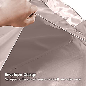 STONECREST Ruffle Satin Pillow Sham for Hair and Skin, Soft Silky Satin Pillow Cover with Envelop Closure Pillowcase Set of 2(20" x 30")(Petal Pink, Queen)