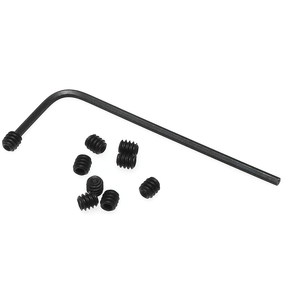 PSCCO 50PCS Stainless Steel 4-40 x 1/8" Cup Point Socket Set Screws with 1.27mm Hex Key Wrench