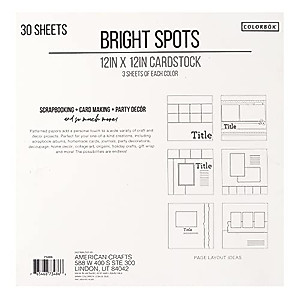 Colorbok Cardstock Paper Pad, 12" x 12", Bright Spots