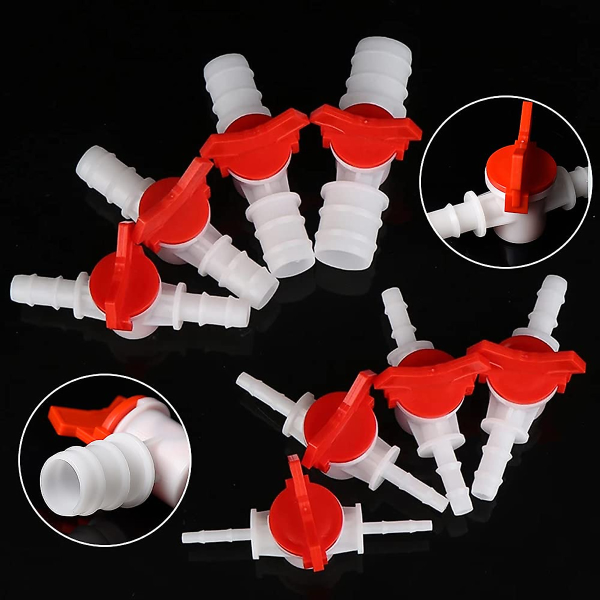 ANPTGHT 3/4“ Hose Barbed Ball Valve Drip Irrigation Ball Valve Shut Off Switch for Drip Irrigation and Aquariums（Pack of 2）