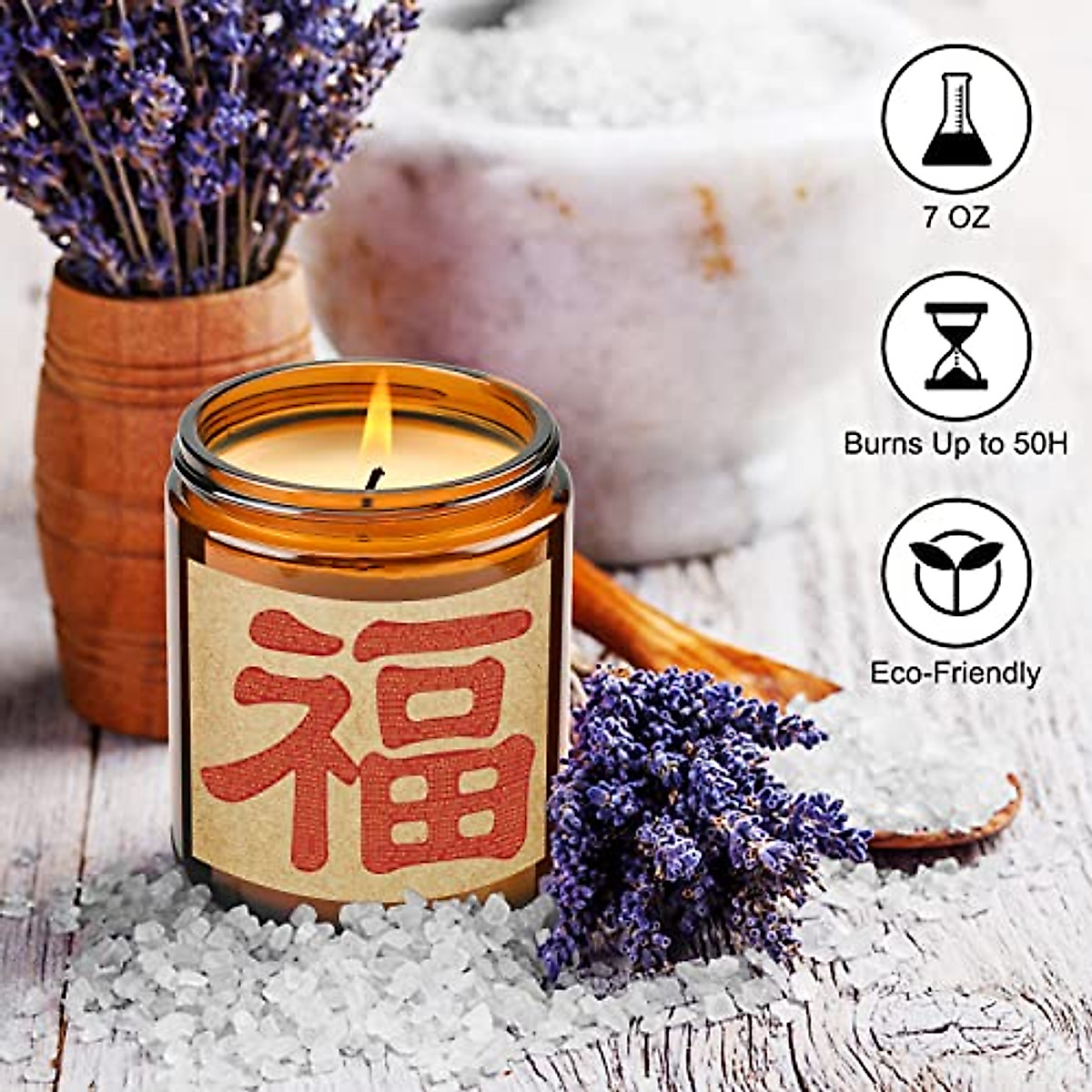 Gifts for Chinese Culture Lovers, Candle Gifts with Chinese Blessing Words, Friendship Jar Candle Gifts for Chinese Festival, Thank You Gifts for Friends, Funny Inspirational Gifts for Birthday