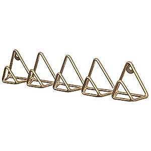 MyGift Modern Gold Metal Wall Key Rack Organizer for Wall with 5 Hooks and Triangle Design