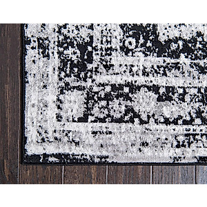 Unique Loom Sofia Collection Area Rug - Salle Garnier (7' 10" x 10' Rectangle, Black/ Ivory)