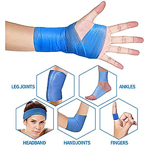 ADMITRY Pre Wrap Tape Athletic,3 Rolls Pink Prewrap Headbands for Hair,Foam Underwrap Sports Wrap