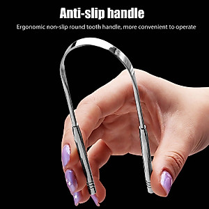 Zlongron U-shaped metal stainless steel toungescraper, is a bad breath eliminating oral care tongue brush, durable, easy to clean tongue scraper with case. bring you a day of fresh breath.