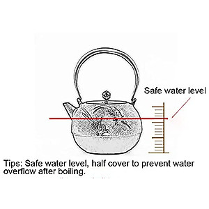 Japanese cast iron teapot with tea egg filter gas stove kettle 850ml metal red teapot lift iron water kettle kung fu tea set-Red