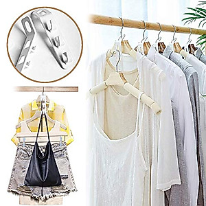 Clothes Hanger Connector Hooks， Multi-Layer Clothes Hanger Connector Hooks, Plastic Multi-Level Cascading Hanger Hooks for Huggable Hangers, Heavy Duty Space Saving for Closet Organizer（16+6pacs）