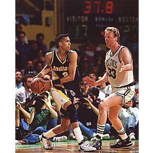 Reggie Miller Indiana Pacers-Larry Bird Boston Celtics 8x10 Sports Photo (TLX)