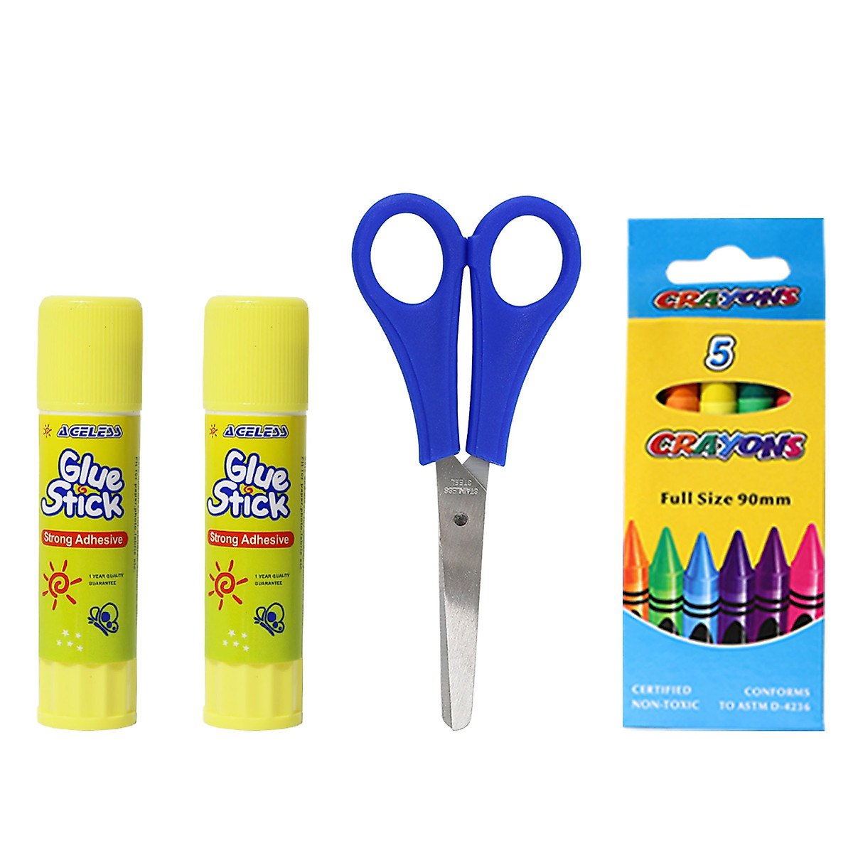 Moda West 15 Inch Bulk Backpacks in 12 Assorted Colors with 22 Piece School Supply Kits - Wholesale - Case of 24 Value Bundle Pack