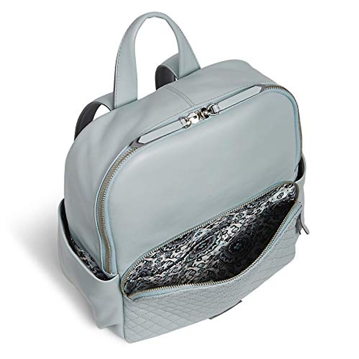 Vera Bradley Women's Leather Carryall Backpack, Dusty Blue, One Size