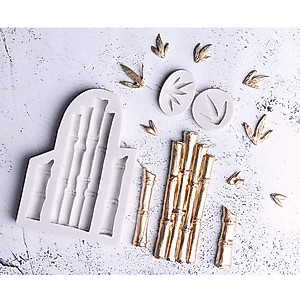 Bamboo & Leaf Silicone Fondant Molds Chocolate Candy Gumpaste Sugarcraft Mold Cake Decorating Tool Polymer Clay Resin Mold